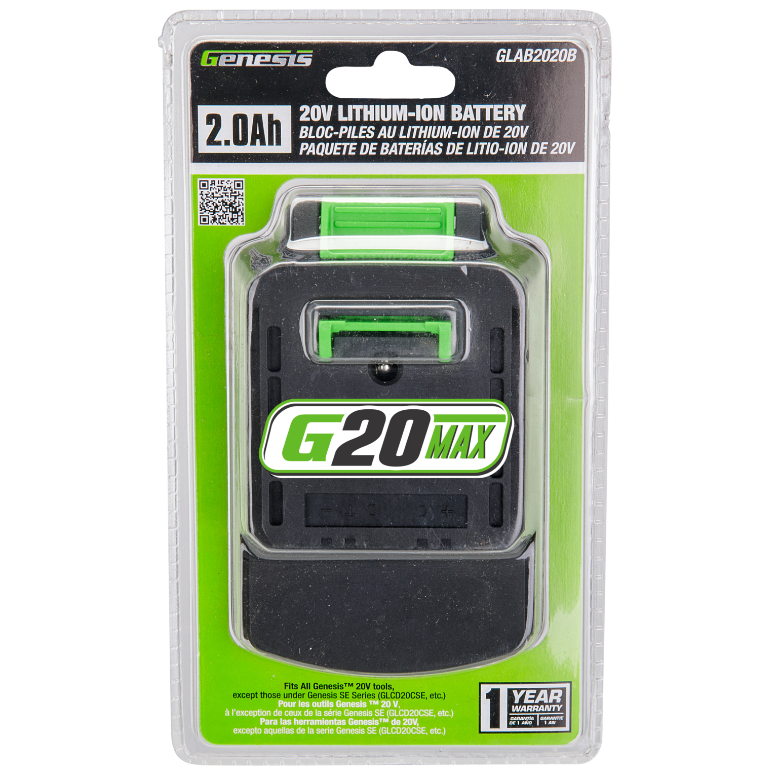 20 VOLT 2.0Ah LITHIUM ION BATTERY - Genesis Power Tools